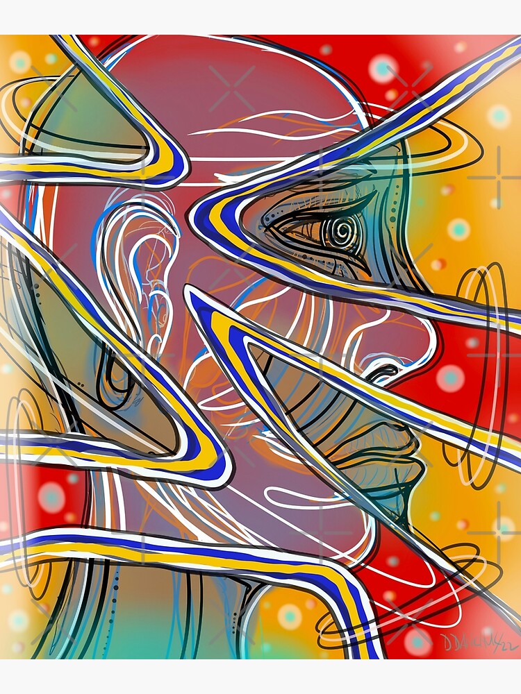 "Abstract face, side profile" Poster for Sale by DaveDanchuk | Redbubble