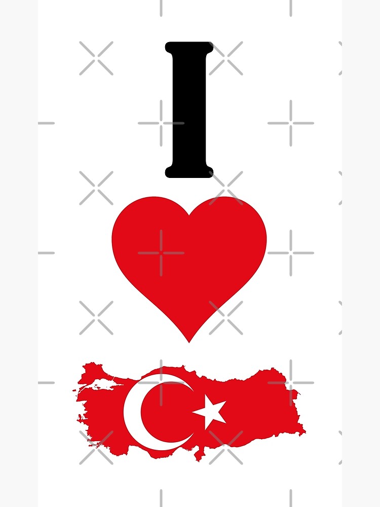 "I Love Turkey Vertical I Heart Turkish Flag Map" Poster for Sale by ...