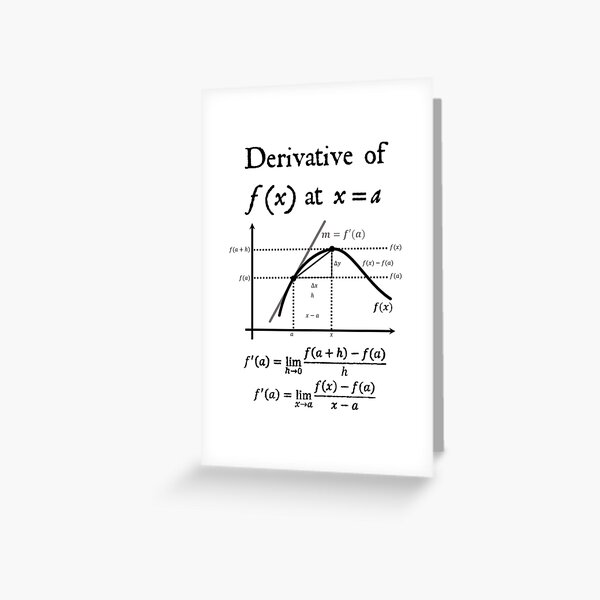 "Definition of Derivative Calculus Vintage Math Physics Design Black on ...