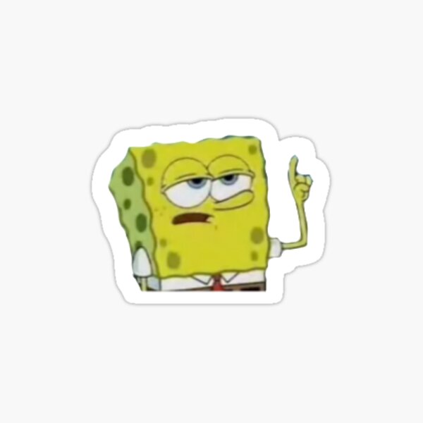 "SpongeBob Pointing Sticker Meme" Sticker for Sale by GOOBERNAMS ...