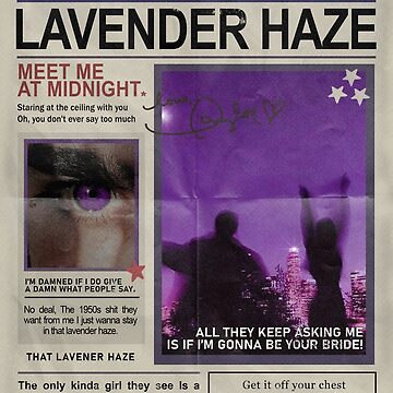 "Stay, In That Lavender Haze Newspaper " Poster for Sale by ...