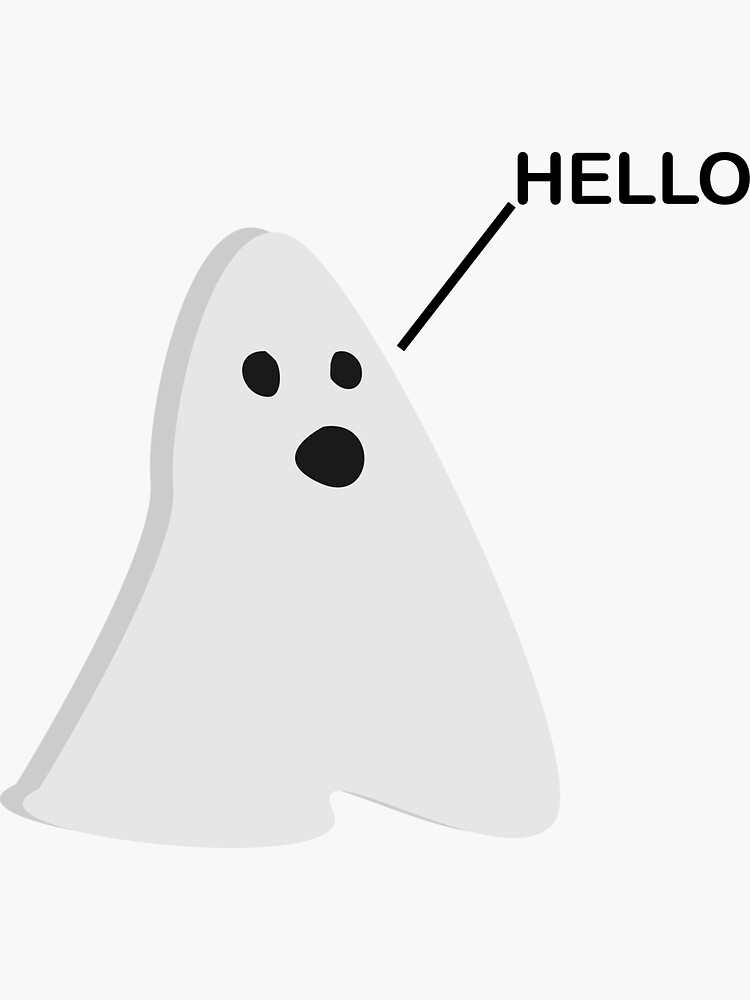 "Cute Ghost Hello" Sticker for Sale by kulls | Redbubble