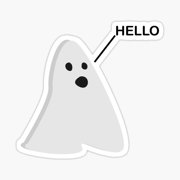 "Cute Ghost Hello" Sticker for Sale by kulls | Redbubble