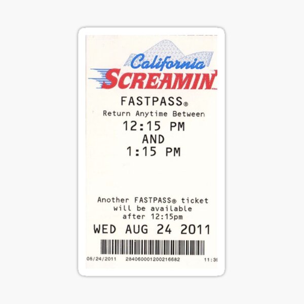 "California screamin Fastpass" Sticker for Sale by GabbyKno | Redbubble