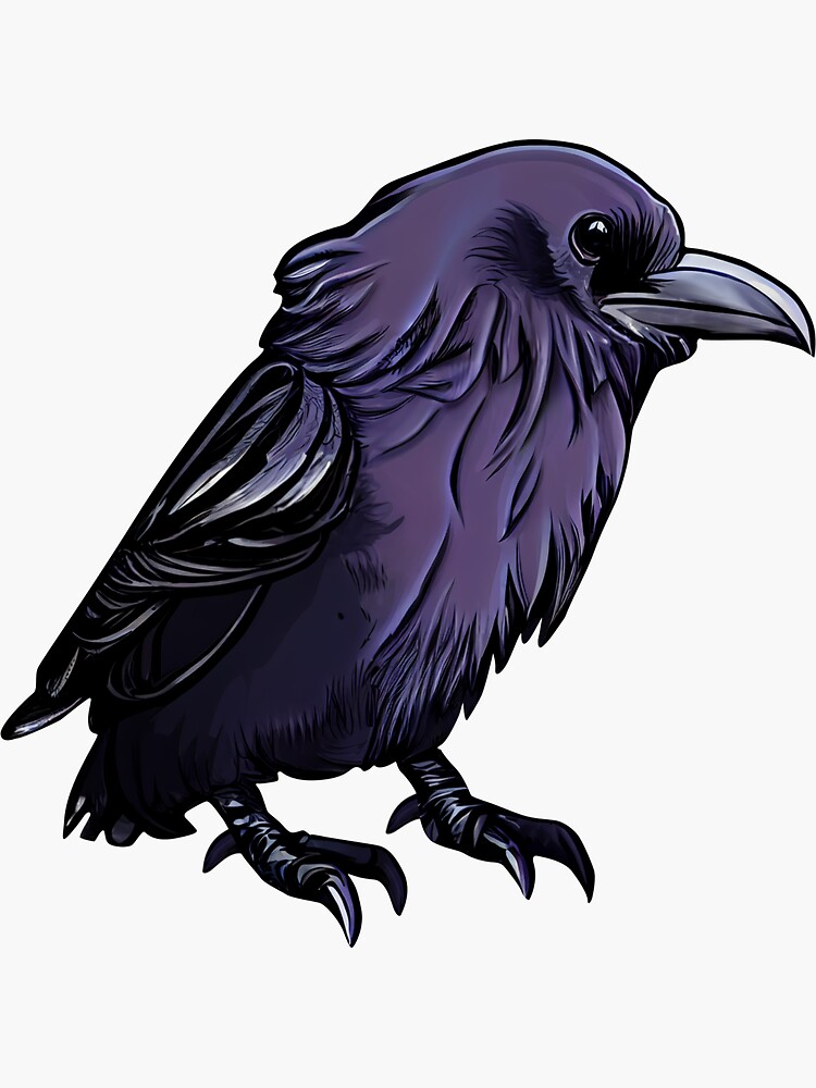 "Dark purple raven" Sticker for Sale by CutePlanetEarth | Redbubble