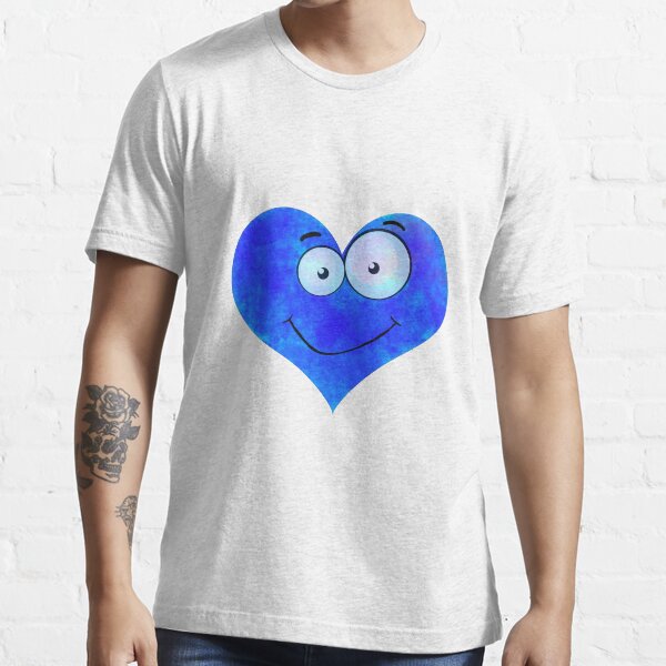 "Blue Heart Smiley Face" T-shirt for Sale by digiarteffects | Redbubble ...