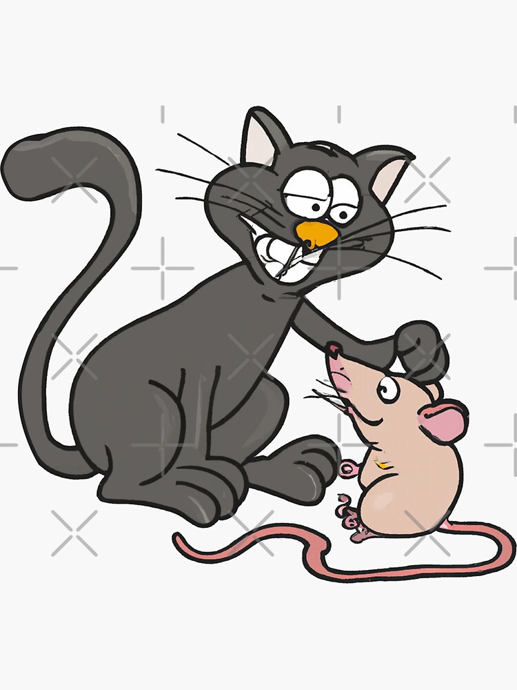 Pegatina «el gato y el raton son amigos» de Designsgenix | Redbubble