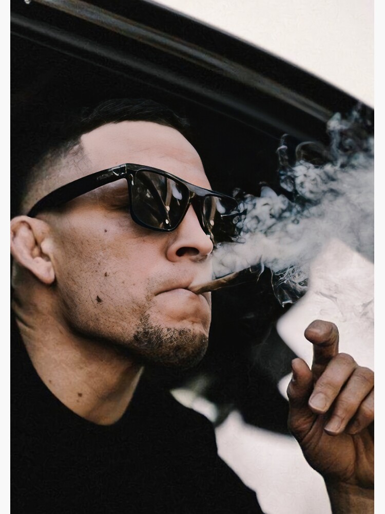 "Nate Diaz UFC Cool Smoking Nate Diaz Bloody Nate Diaz" Sticker for ...