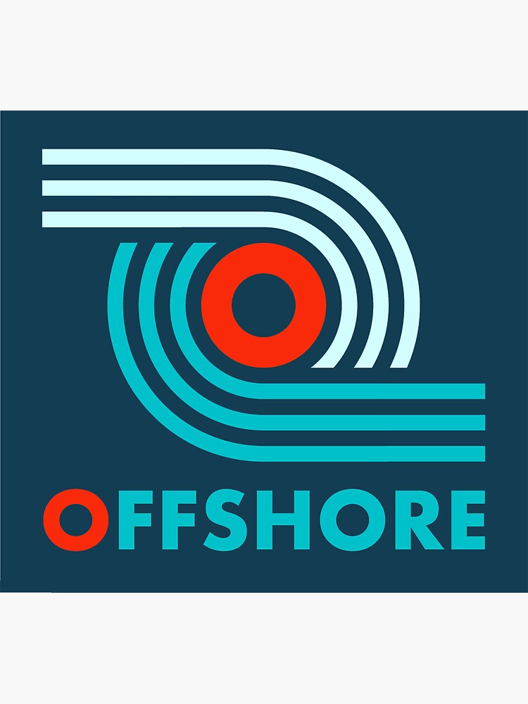 "Offshore Logo original design" Sticker for Sale by pop-and-bee | Redbubble