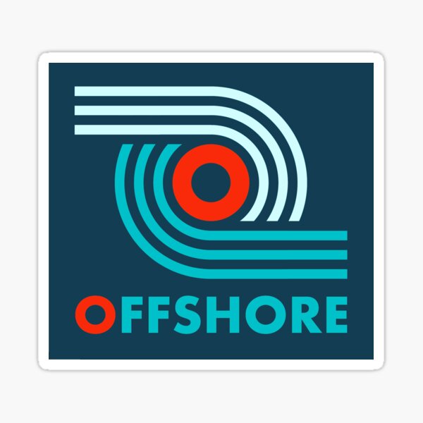"Offshore Logo original design" Sticker for Sale by pop-and-bee | Redbubble
