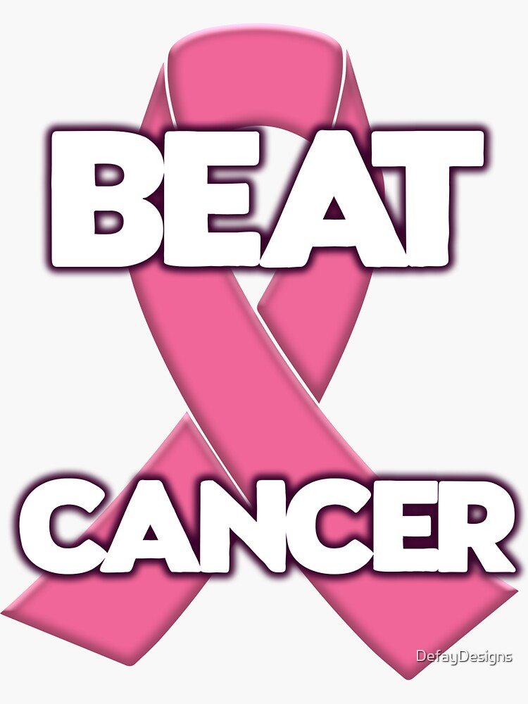 "Beat Cancer! Breast Cancer Ribbon" Sticker by DefayDesigns | Redbubble