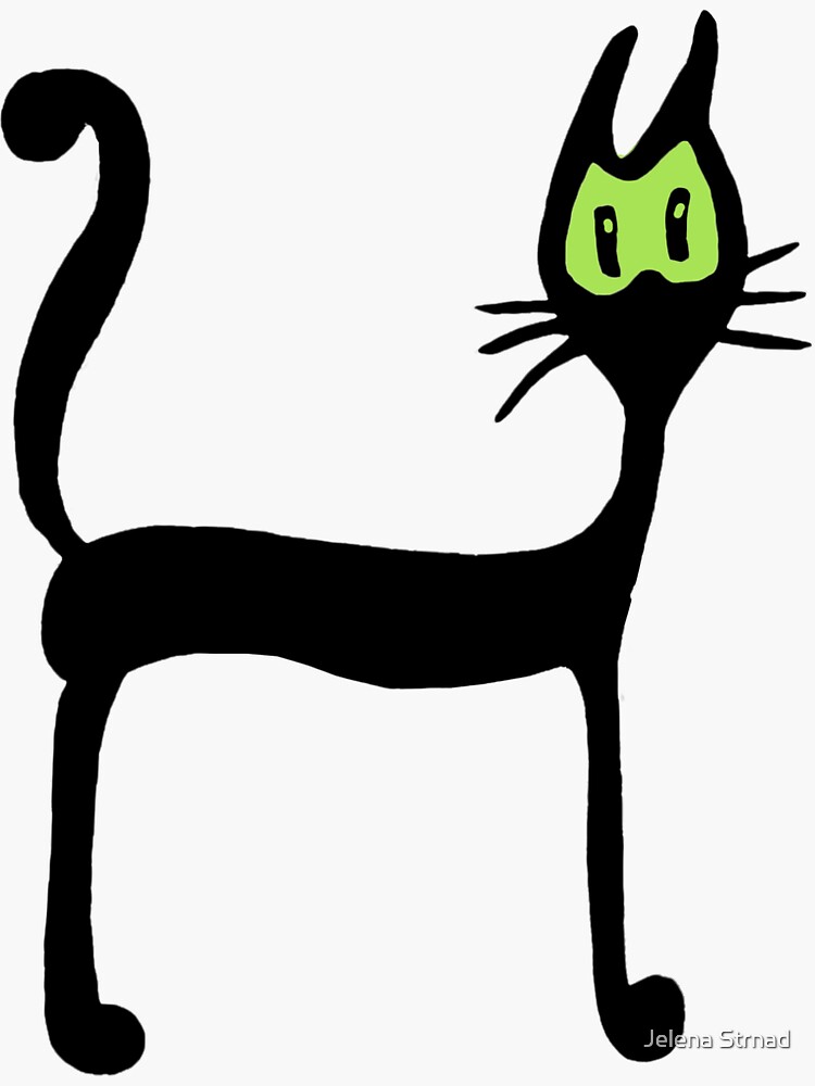 "Black Cat H letter" Sticker for Sale by jelenastrnad | Redbubble
