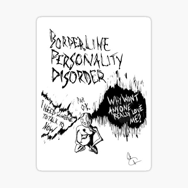 "Inside the mind of BPD" Sticker for Sale by GunPowderHades | Redbubble