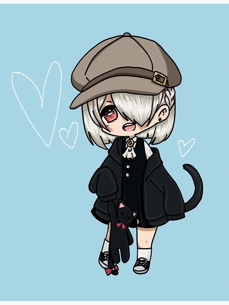 "Cute Chibi Girl Character Wearing Hat" Sticker for Sale by STUDIO-72 ...