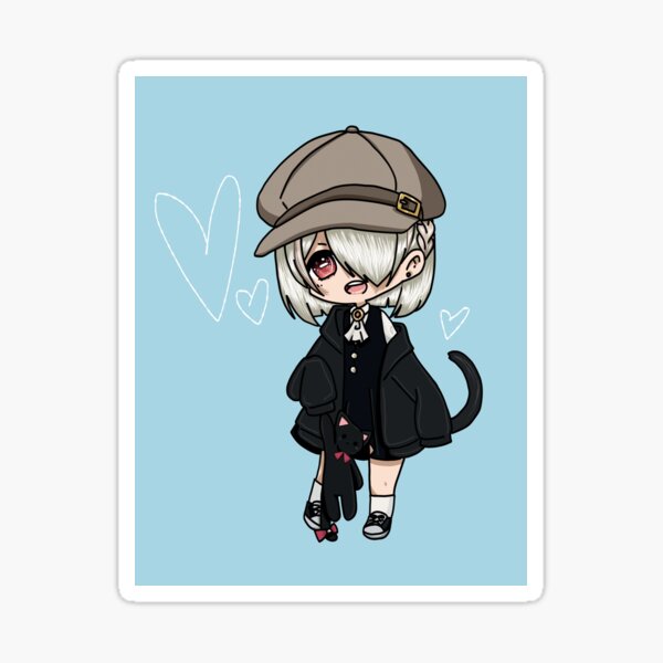 "Cute Chibi Girl Character Wearing Hat" Sticker for Sale by STUDIO-72 ...