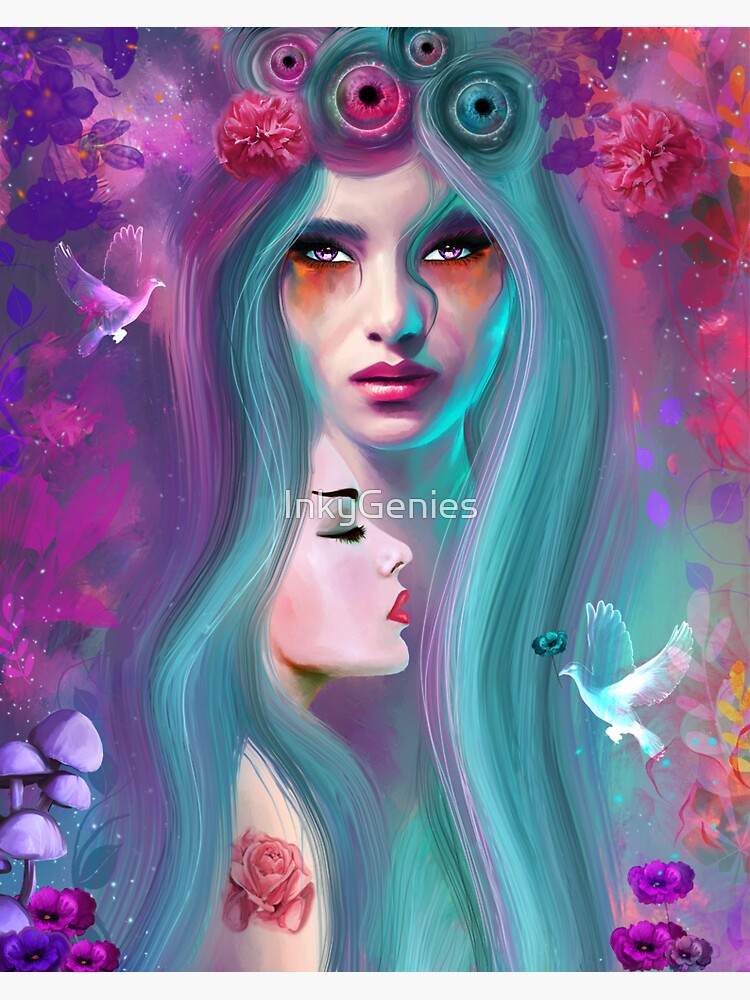 "Sisters of Cosmic Dreams, Hippie Girl, Ethereal Universe, Floral ...