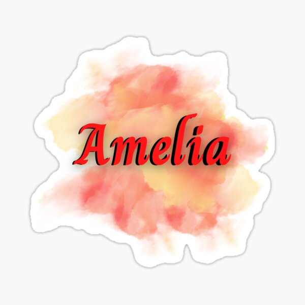 "Names of Women - Amelia - Red - Nice Gift For A Female Friend" Sticker ...
