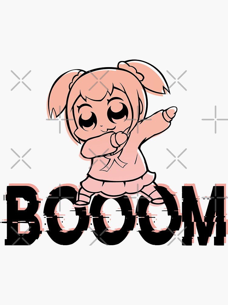 ""BOOOM"!!, Popuko dab design from Pop team epic in black outline ...