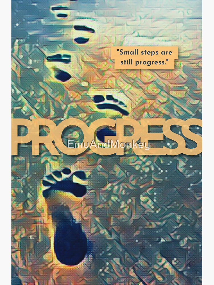 "Vintage Small Steps are Progress | Progress Artwork | Yellow Aesthetic ...