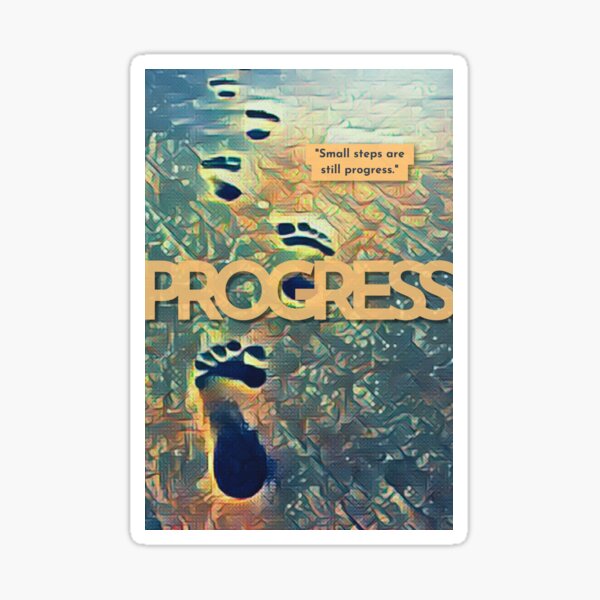 "Vintage Small Steps are Progress | Progress Artwork | Yellow Aesthetic ...