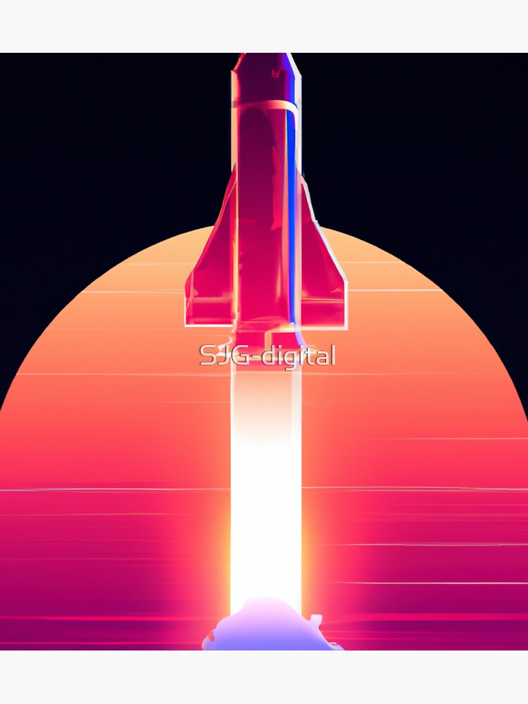 "Cyber rocket taking off" Sticker for Sale by SJG-digital | Redbubble