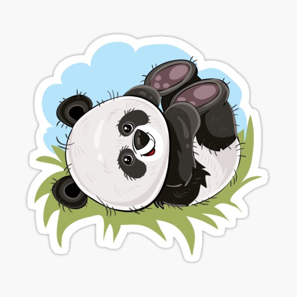 "Happy cute little panda" Sticker for Sale by Fufustyle | Redbubble