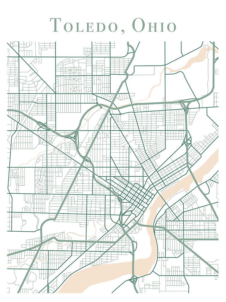 "Toledo OH Map" Sticker for Sale by designbydyl | Redbubble
