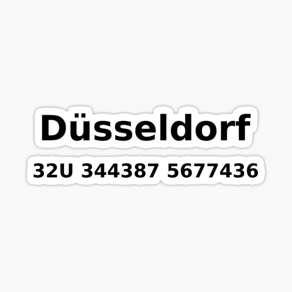 "UTM coordinates of Dusseldorf" Sticker for Sale by OberbergDesign ...