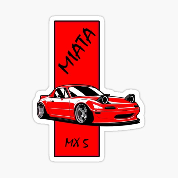 "Mazda Miata MX5, JDM Car" Sticker for Sale by T-JD | Redbubble