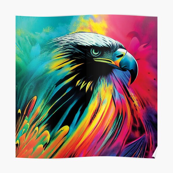 "Bald Eagle in Striking Rainbow Colours" Poster for Sale by ...