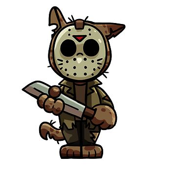 "Jason Voorhees Kitty" Sticker for Sale by BubsBepsii | Redbubble