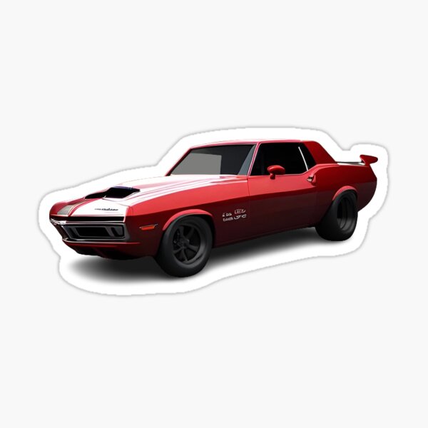 "Red hot 1970s 1980s muscle car diecut sticker" Sticker for Sale by ...