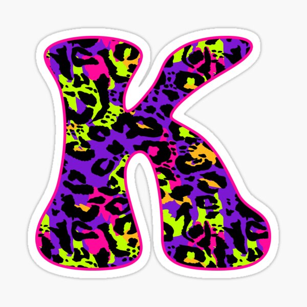 "Retro Groovy Letter K Cheetah / Leopard Print " Sticker for Sale by ...