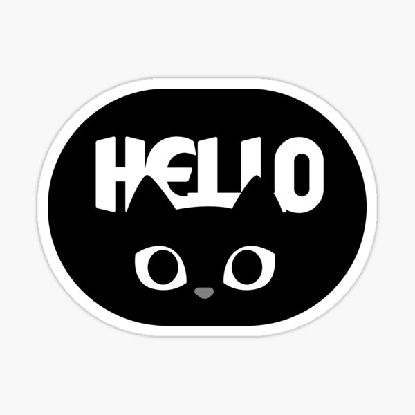 "Hello Cat" Sticker for Sale by alistan | Redbubble