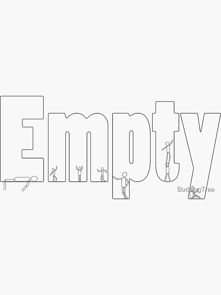 "Empty, Word ArtPlay with Peeps" Sticker for Sale by BuddingTree ...