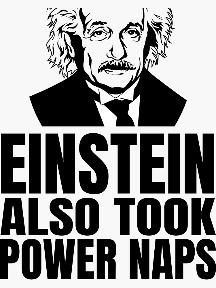 "Einstein Also Took Power Naps" Sticker for Sale by srgreen | Redbubble