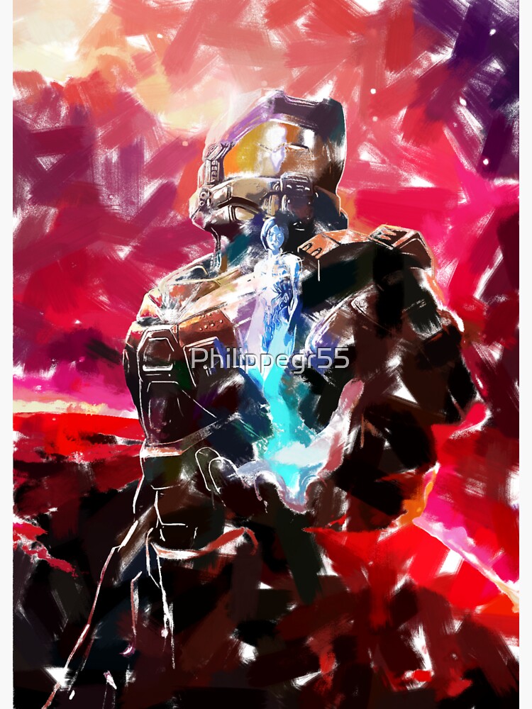 "Halo with cortana Artwork!" Sticker for Sale by Philippegr55 | Redbubble