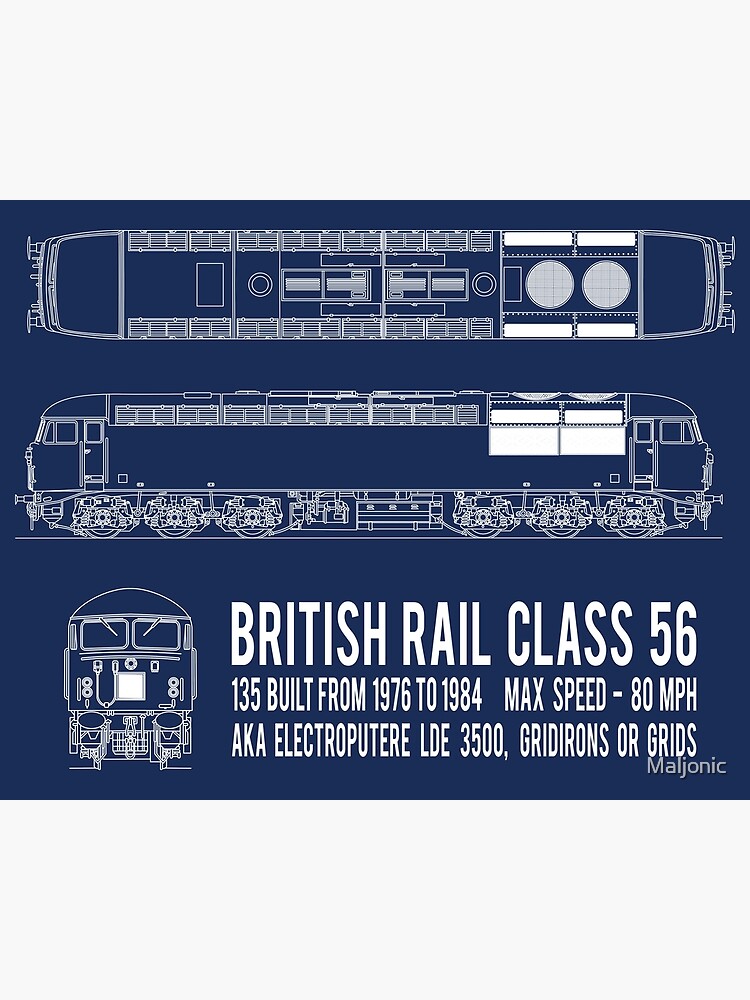"British Rail Class 56 Train Gridiron Grids Locomotive Blueprint ...