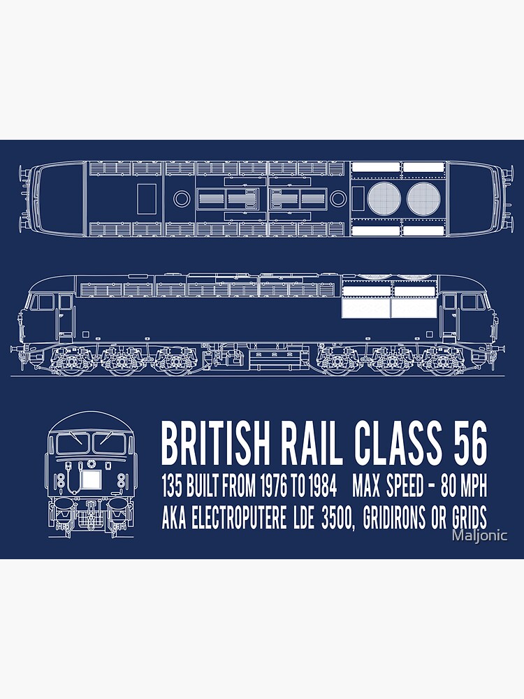 "British Rail Class 56 Train Gridiron Grids Locomotive Blueprint ...