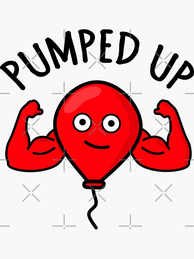"Pumped up balloon, fitness pun" Sticker for Sale by EnzoVectorism ...