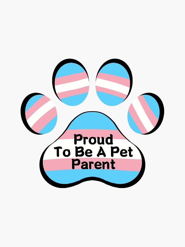 "Pet Parent Pride Paw -Transgender" Sticker for Sale by SodaPop-Station ...