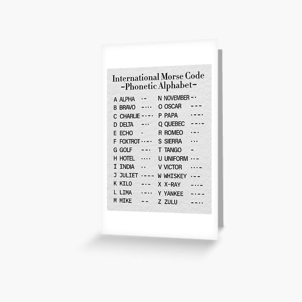 "Morse Code Alphabet" Greeting Card for Sale by ScienceCorner | Redbubble