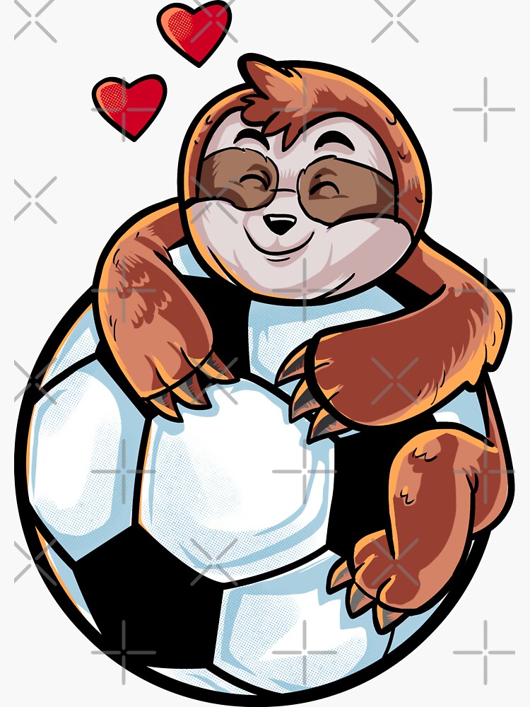 "Cute Lazy Sloth Soccer Ball Football Animal Lover for Girls " Sticker ...