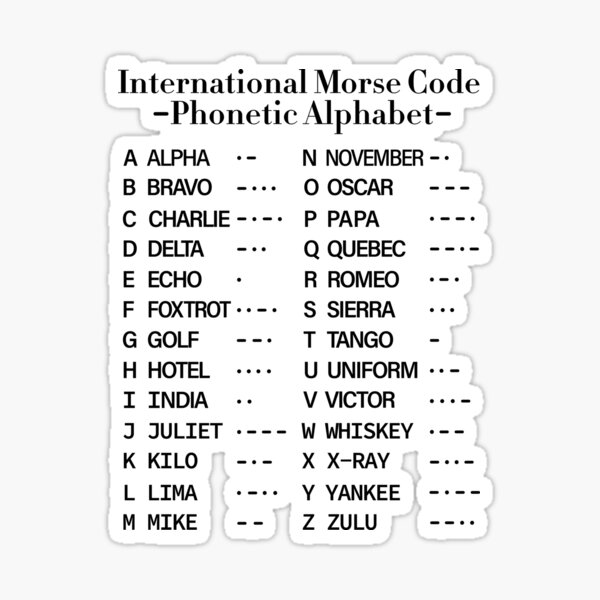"Morse Code Alphabet" Sticker for Sale by ScienceCorner | Redbubble