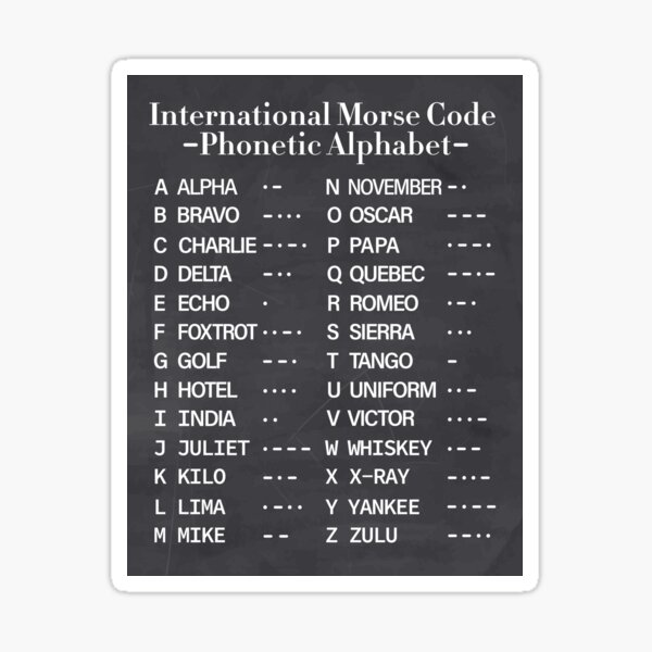 "Morse Code Alphabet" Sticker for Sale by ScienceCorner | Redbubble