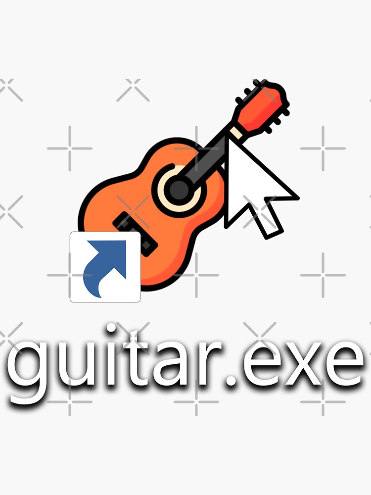 "guitar.exe desktop shortcut pointer | for guitar players" Sticker for ...