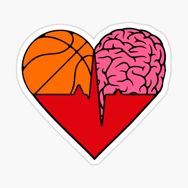 "Heart.Mind.Basketball." Sticker for Sale by Mandalorian3 | Redbubble