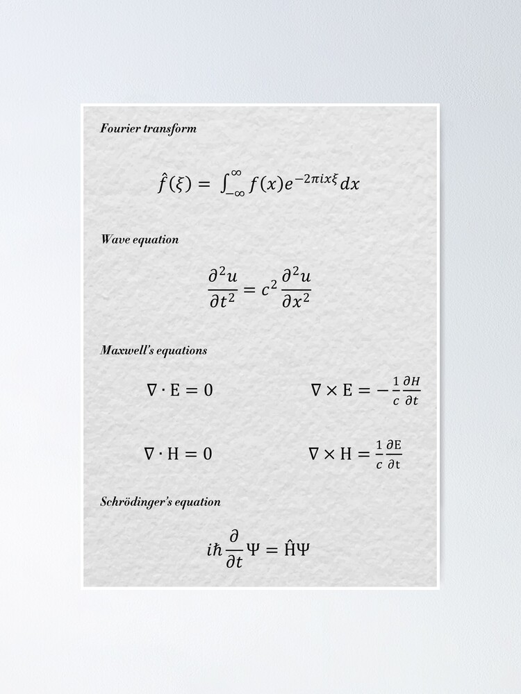 "Seven Equations That Rule Your World" Poster for Sale by ScienceCorner ...