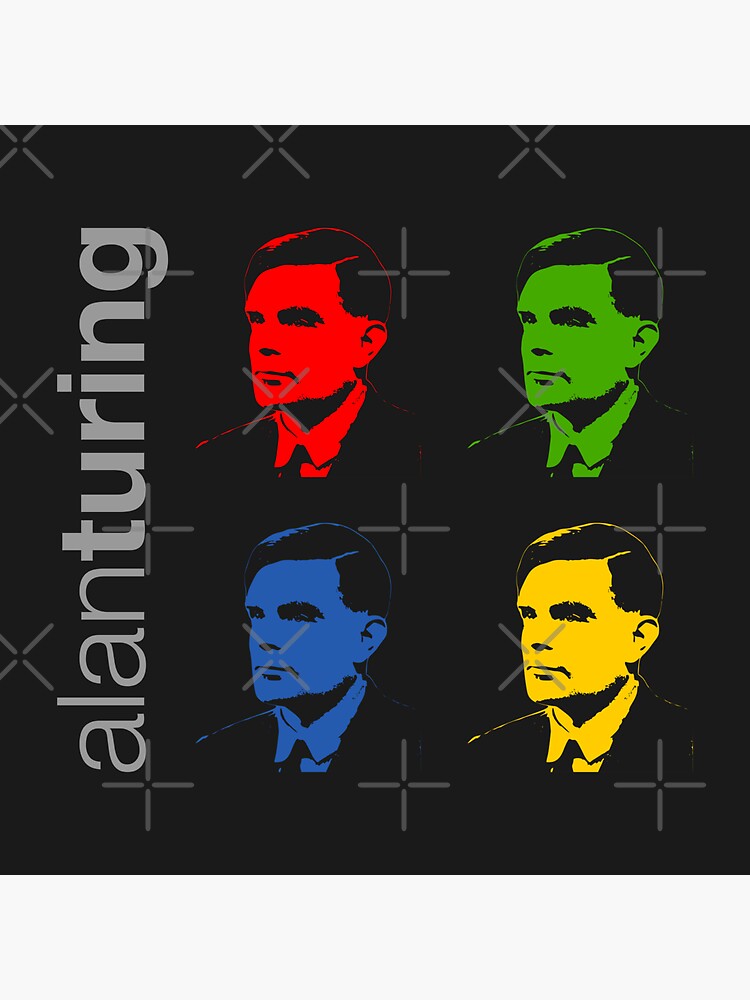 "Quadrichrome Alan Turing portrait poster " Sticker for Sale by ...