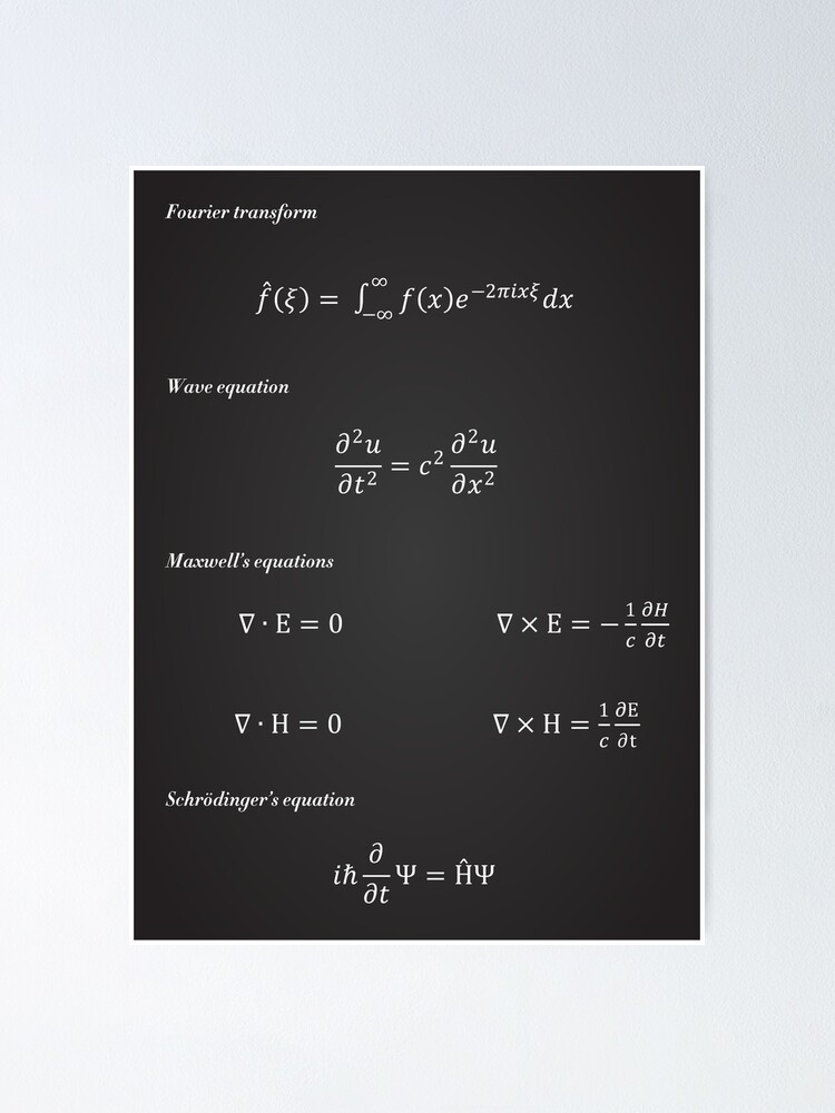 "Seven Equations That Rule Your World" Poster for Sale by ScienceCorner ...